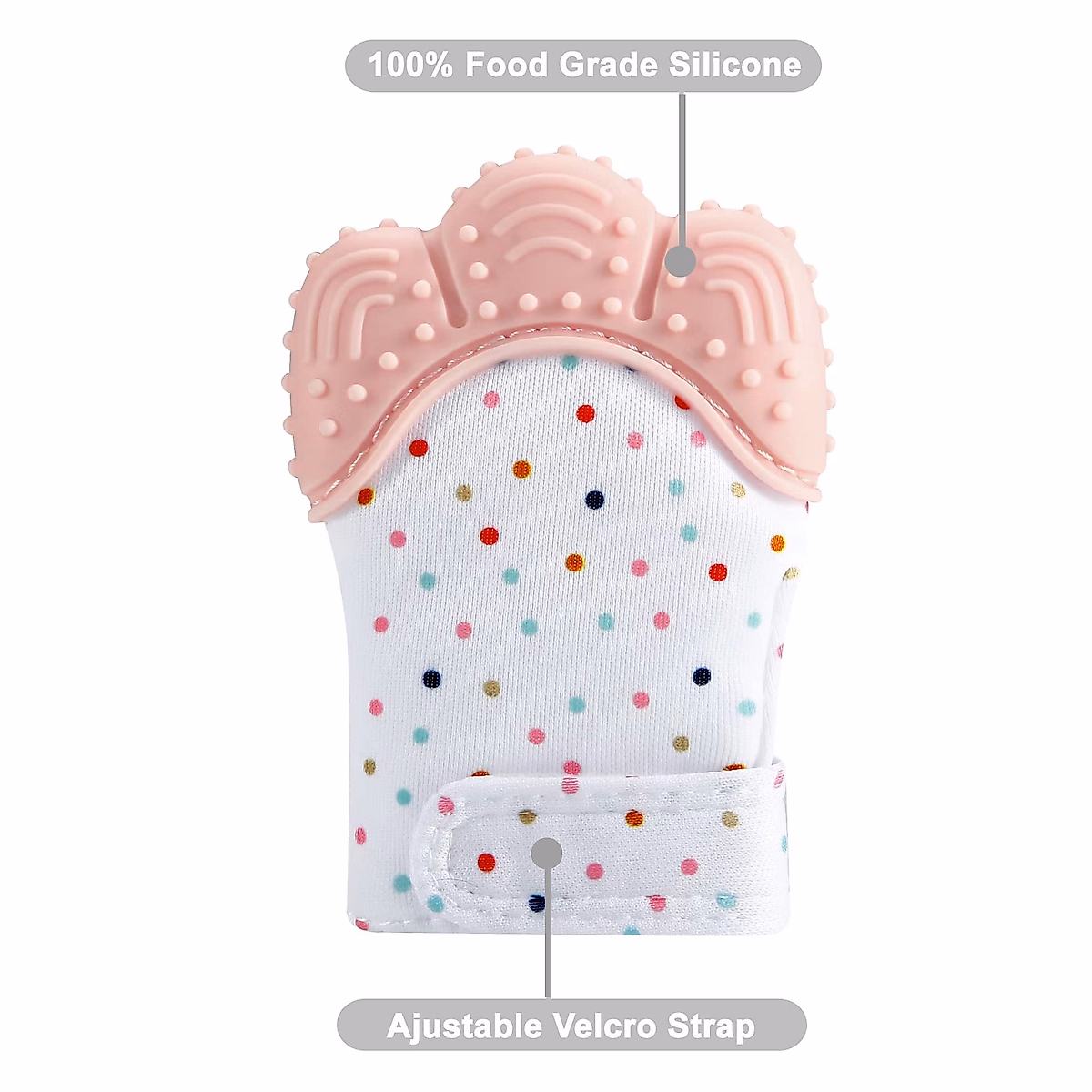 PandaEar Baby Teether and Mitten 2 Pack, Baby Chew Toys for Sucking Needs, Pain Relief, Protection Glove, Stimulating Teether, Hand Pacifier for Breast Feeding Babies 0-12 Months