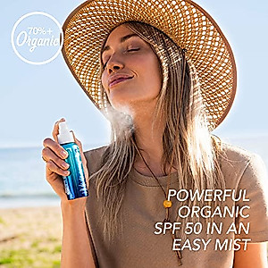 COOLA Organic Sunscreen SPF 50 Sunblock Face Mist, Dermatologist Tested Skin Care for Daily Protection, Vegan and Gluten Free, Natural Fragrance, 3.4 Fl Oz