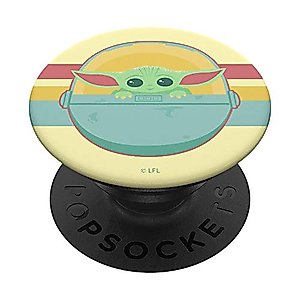 Star Wars The Mandalorian The Child Retro Rainbow Portrait PopSockets PopGrip: Swappable Grip for Phones & Tablets