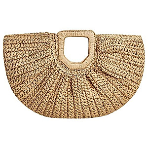 Straw Beach Bag for Womens Summer Handwoven Straw Travel Beach Tote Bags Stylish Straw Totes Handbags 2023