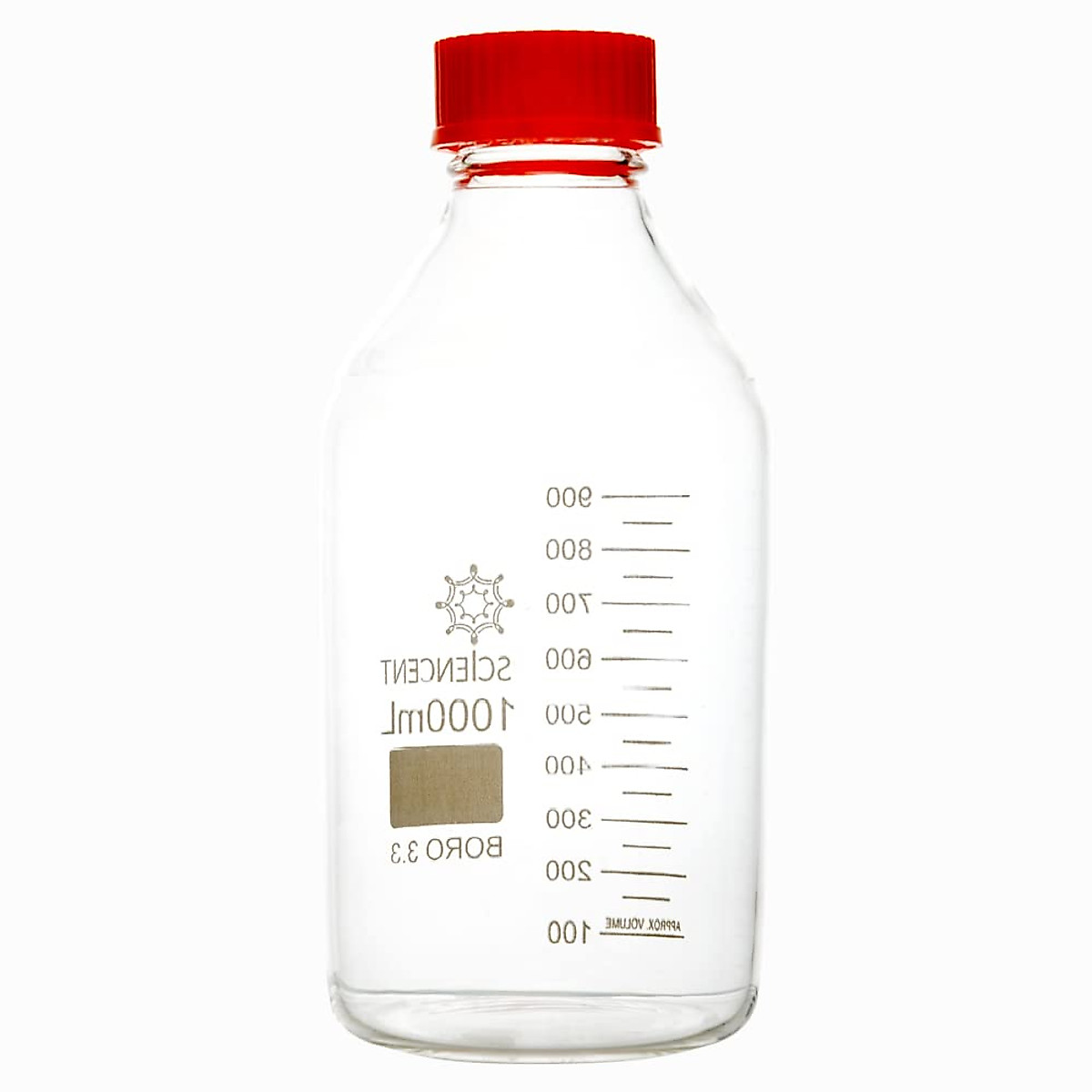 1000ml Leak Proof Media Bottle Super Thick Graduated with GL45 Screw Cap Durable 1 liter glass bottle