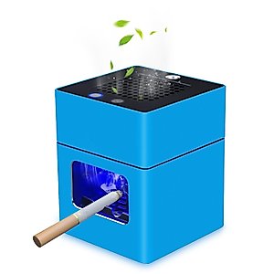 VTAR Ashtray Smokeless with Lighter USB-C Rechargeable Indoor Household or Office Smoke Exhaust Ashtray(Blue)