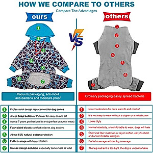 LovinPet Large Pitbull Dogs Onesies - Wound Care/Post Surgery Dog Clothes,Anxiety Relief Shirt for Dogs, Large Breed Dog Jammies, Lightweight Stretchy,Reflective Stripe,Brown Shark Print, Pet PJ's/XL