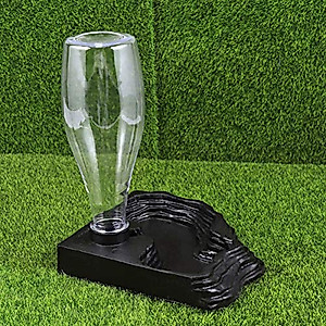 Snake Hides Dispenser Reptile Feeder, Turtle Water Bowl Plastic Feeder Turtle Drinking Fountain Pet Waterer for Tortoises Lizard (Black) Lizard Tank Accessories