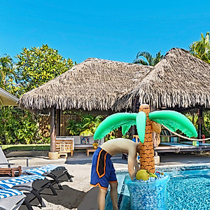 PARENTSWELL 63'' Inflatable Palm Tree Cooler, Tropical Luau Party Decorations, Inflatable Drink Cooler for Parties Jungle Hawaiian Birthday Party Decorations Palm Tree Decor