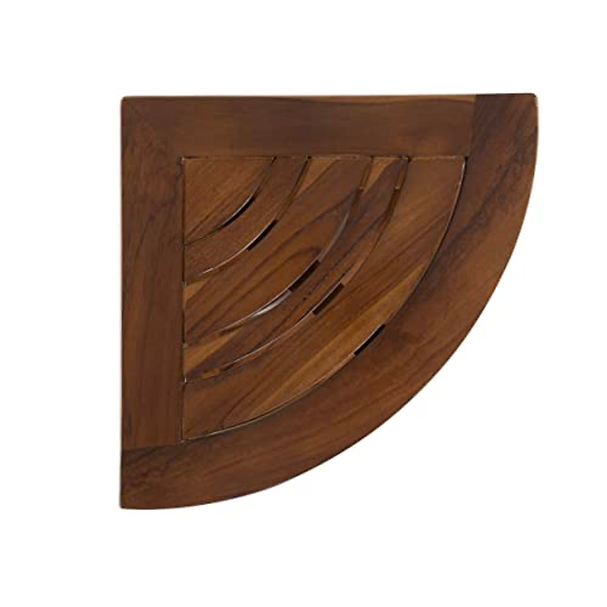 ALATEAK Corner Teak Wood Bath Spa Shower Stool Corner Shelf Storage Fully Assembled