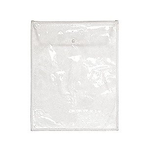 The Clothing Doctor Breathable Cashmere Sweater Storage Bag, Convenient Snap with Flap Closure, Clear Window for Easy Identification, 11"x14", Pack of 6, White