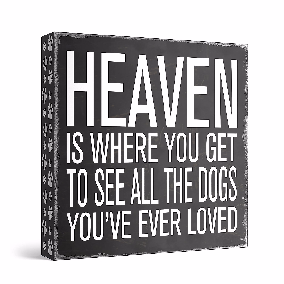 Barnyard Designs Wooden Box Sign Motivational Desk Decor, Primitive Decor Office Desk Decorations for Women Office or Bathroom Shelf Inspirational, Spiritual (Heaven is Where)