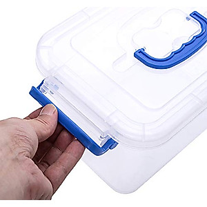 ZHENFAN Clear Storage Latch Box, 4.5 Quart Plastic Storage Bin with Locking Lids and Handle, 6-Pack