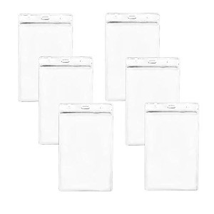 YEJI 12Pcs (6x4" Extra Large) Clear Transparent Extra Large Badge Holders Heavy Duty ID Card Badge Holder for ID Card Name Tag Passport ID, Cash, Plane Ticket Credit Card Receipts