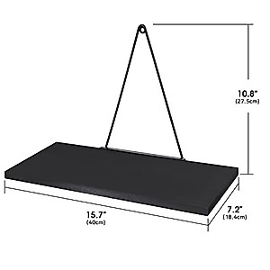 J JACKCUBE DESIGN - Black Wall Mount Bookshelves Set of 2, Wall Floating Shelf with Triangle Bracket, Corner Shelves Modern Book Storage Organizer for Office, Living Room, Office- MK602A