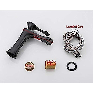 Kitchen Taps Vintage Black Bathroom Basin Faucet Copper Material Single Handle Bath Tap Spray Paint Cold and Hot Water Mixer