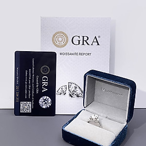 TIANYU GEMS 1.5Ct Moissanite Engagement Ring, Solid Sterling Silver 18K Real Gold Plated DF Color VVS Elongted Cushion Crushed lce Cut Moissanite Engagement Rings for Women Wedding Memorial Day Party