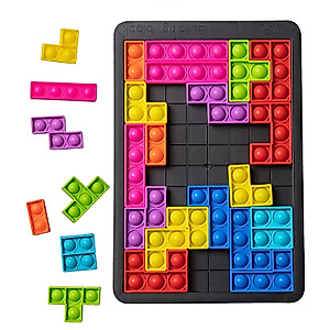Hapencen Puzzle Game Pop It Fidget Jigsaw Toys,Push Bubble Silicone Sensory Fidget Toys Parent-Child Toys, Block to Anxiety & Relief Stress for Kids Adults or Autism Special Needs
