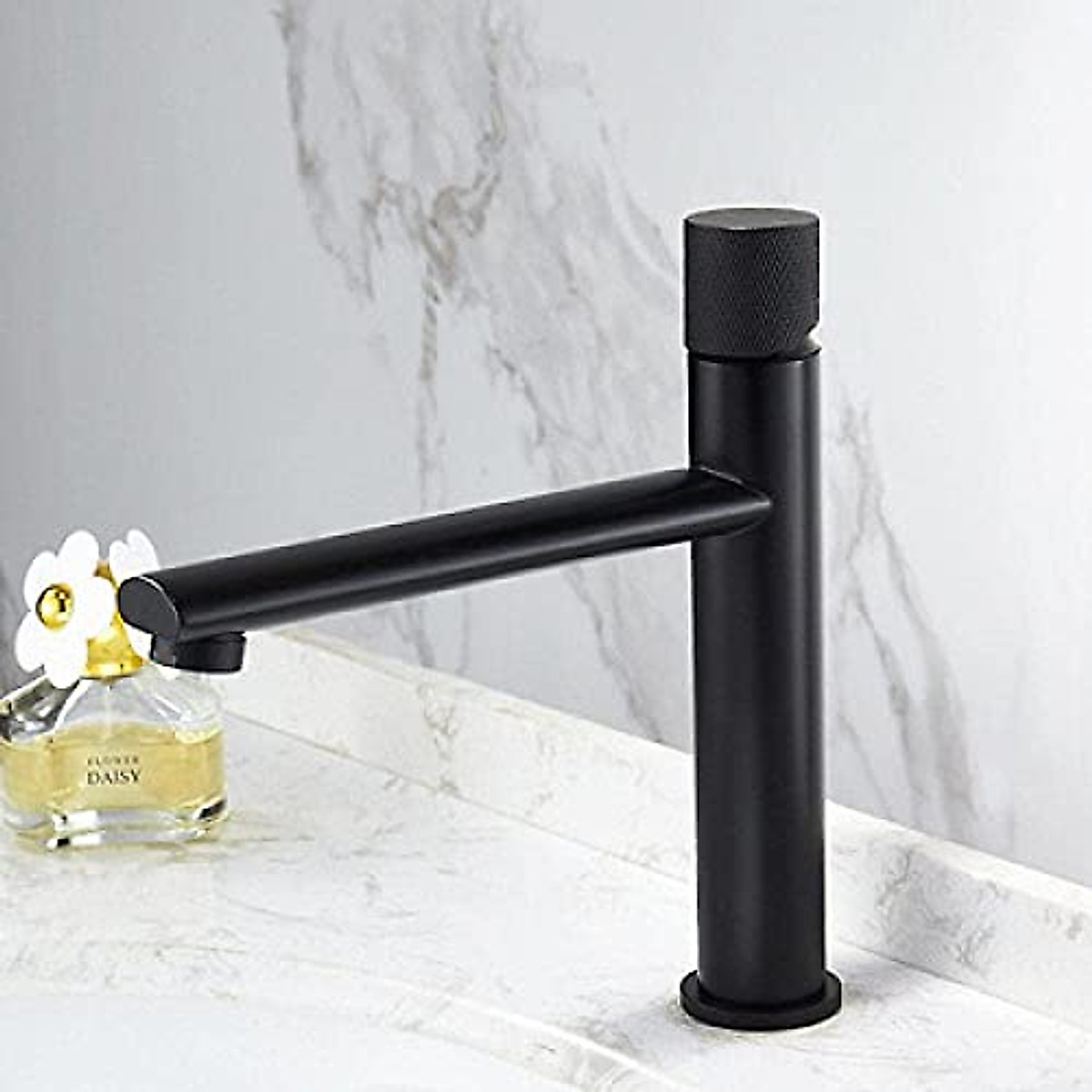 JBQ Bathroom Faucets Bathroom Sink Faucet Bathroom Basin Faucet Brass Sink Faucet Hot and Cold Single Handle countertop Mounted Toilet Unique Design Faucet (Color : Black S)