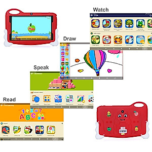 Kids Tablet for Toddlers, Android 13 7 Inches Toddler Learning Tablet, 32GB ROM Storage Dual Cameras Children Educational Kids Tablet PC(Red)