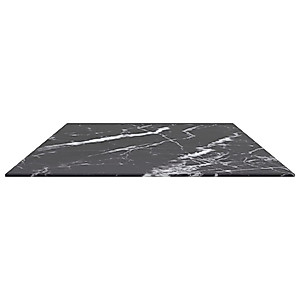 ULUYYUC Table Top,Living Room Tables Kitchen Table Dining Table Suitable Suitable for Kitchen Room,Dining Room,Living Room Black 47.2"x25.6" 0.3" Tempered Glass with Marble Design