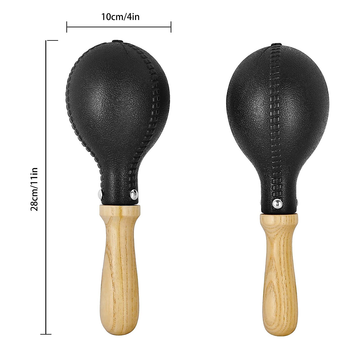 EASTROCK 6 Inch Metal Steel Cowbell and Black Rattles Hand Percussion Set for Drum Set, Band accompaniment, Party