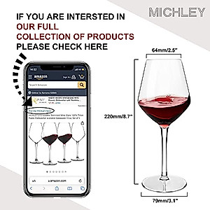 MICHLEY Unbreakable Stemmed Wine Glass 100% Tritan Plastic Dishwasher available Glassware 15 oz, Set of 4