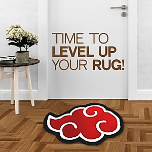 2pcs Anime Carpet Orange Red Cloud Modern Fluffy Rug - Non Slip Ultra Soft Tufted Room Decor Polyester Nursery Rugs for Bedroom, Decorative Indoor and Outdoor Living