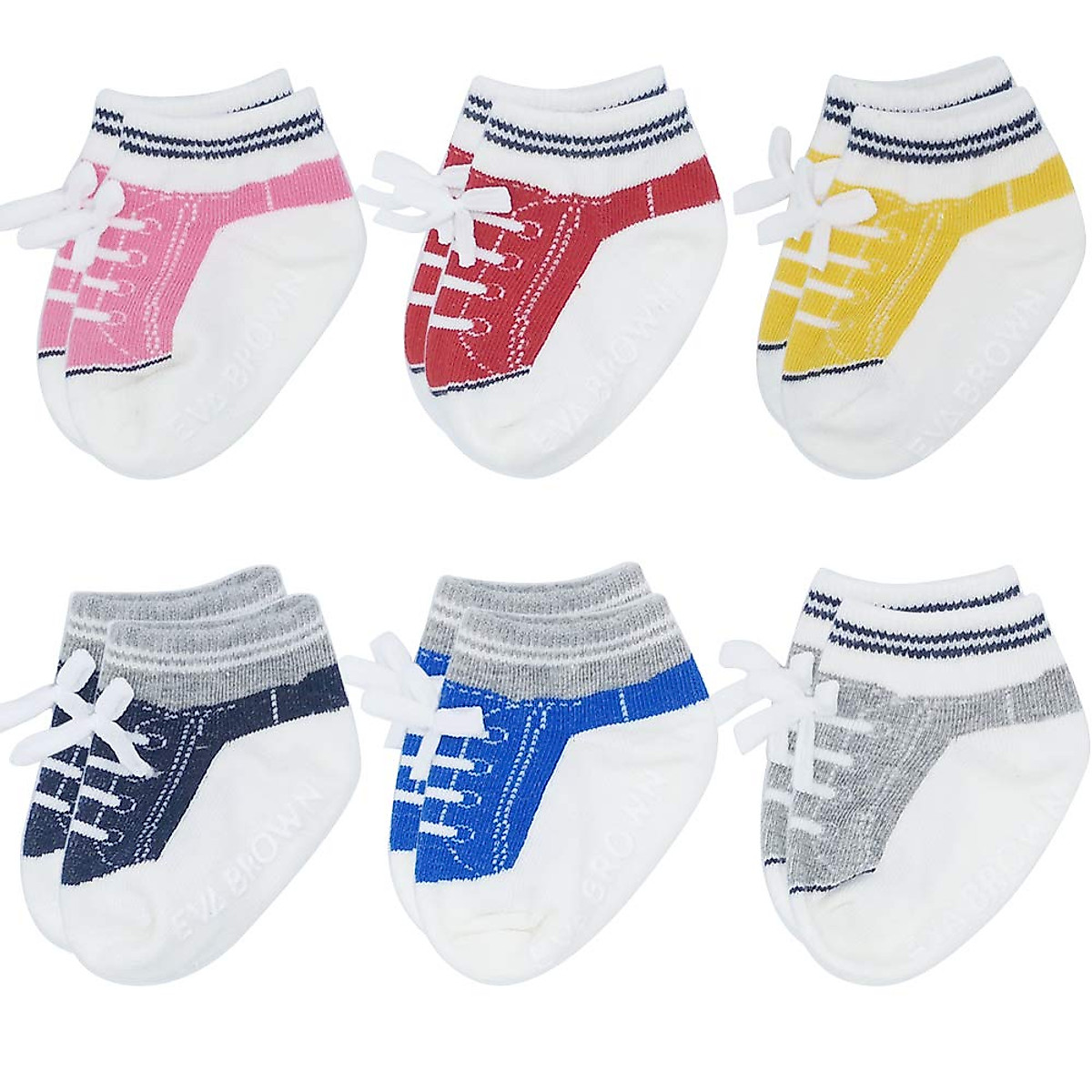 Zumou Baby Infant Anti Slip Non Skid Boys Sports Sneaker Shoe Socks 6 Pairs (0-6 Months, Colorful 6 Pairs)