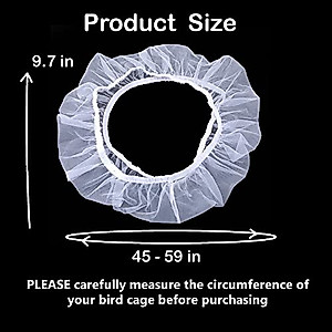 SIMENA Bird Cage Seed Catcher, Skirt for Bird Cage, Nylon Mesh Bird Cage Liners, Easy Cleaning Bird Cage Cover for Small and Medium Sized Cages (White, 45&quot;-59&quot;)