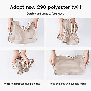 CHENGBAI TOTE 7 Pcs Luggage Packing Cubes Set, Large Capacity Travel Bags, Luggage Organizer Bags in 7 Sizes for Travel Essentials, Packing Organizers, Luggage Storage to Save Space- Beige