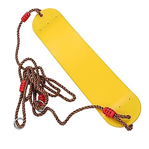 BORDSTRACT Kids Swing, Swing Seat for Toddler Outdoor with 2.08yd Rope, Swing Set Accessories Replacement with Yellow Seat and Snap Hooks for Outdoor Play Playground Swing, Trees, Swing Set