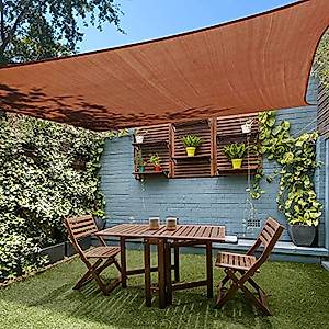 Yardmaker Sun Shade Sail Canopy Square 12'x12' Outdoor Shade sail for Patio Backyard Garden, Brown
