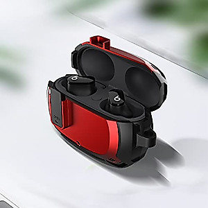LiZHi Upgrade Beats Studio Buds Case 2022, Full-Body Protective PC Shockproof TPU with Security Lock Latch Carabiner Cover Men Women with Keychain for New Beats Studio Ear Buds Case (Black)