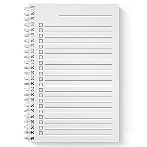 Softcover Can And Will 5.5" x 8.5" Motivational Spiral Notebook/Journal, 120 Checklist Pages, Durable Gloss Laminated Cover, White Wire-o Spiral. Made in the USA