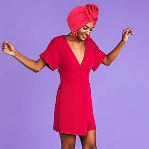 SATINIOR 6 Pieces Women Turban African Pattern Headwrap Colorful Printed Pretied Flower Knot Bonnet Hat for Women(Solid Colors)