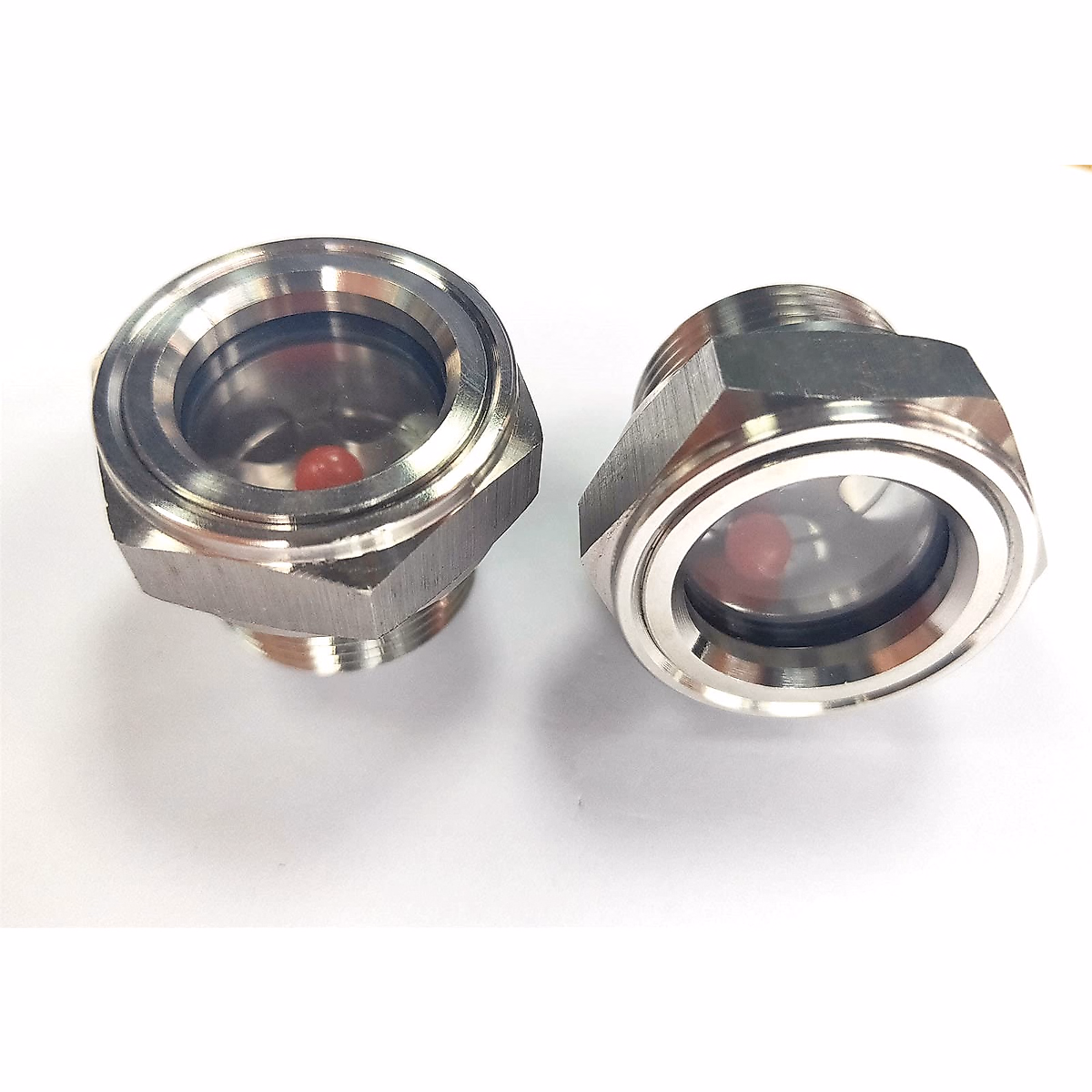3/4'' NPT Male Hex Head Stainless Steel Oil Sight Glass Liquid Level Gauge Oil Indicator Window For Air Compressor Gearbox Fittings Hydraulic Tank Sight Glass (3/4'' NPT Male)