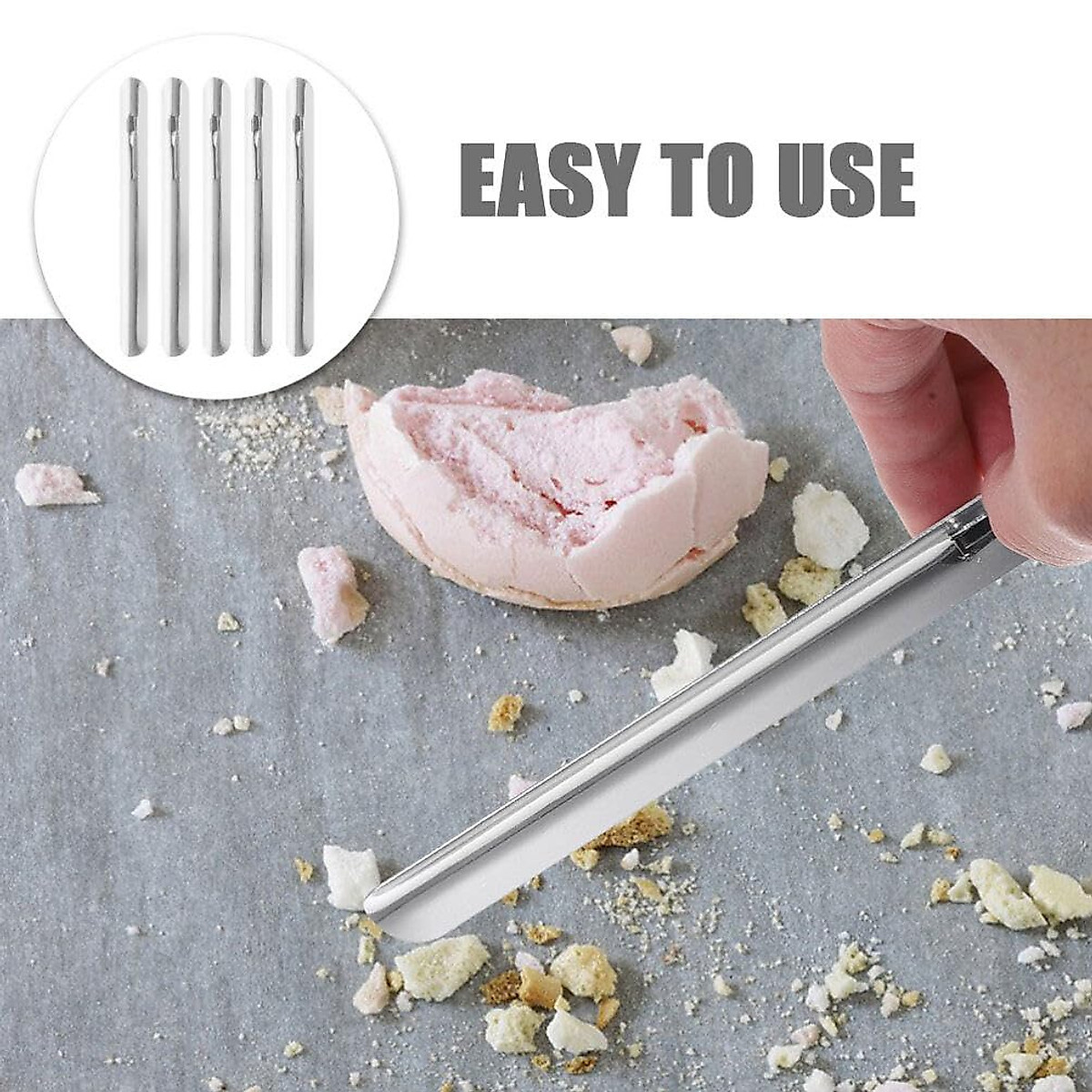 Mobestech 5pcs Crumb Sweepers Stainless Steel Table Crumbers Bread Crumber Cleaner Cabinet Scraper Crumb for Tablecloth in Restaurants and Home Waiters Waitress Silver