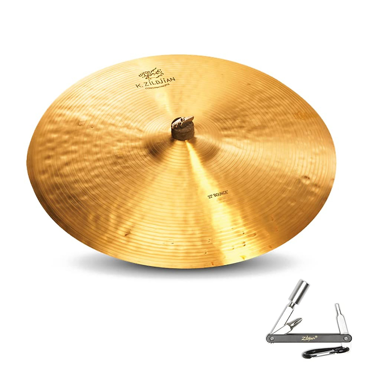 Avedis Zildjian Company Zildjian K1114 22'' K Constantinople Bounce Ride Drumset Cast Bronze Cymbal With ZKEY