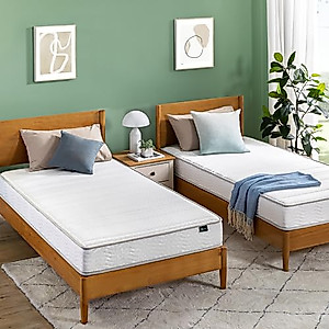 ZINUS 6 Inch Foam and Spring Hybrid Mattress, 2 Pack [New Version], Twin, Fiberglass Free, Bunk Bed Compatible, Durable Support, Certified Safe Foams & Fabric, Mattress in A Box
