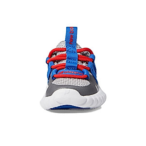 New Balance Baby Boys PLAYGRUV V2 Bungee Sneaker, Grey/True Red, 4 Wide Infant