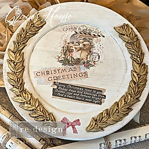 Redesign with Prima Prima Redesign Xmas Tag 6inch X 12inch Transfer red, green, tan, black