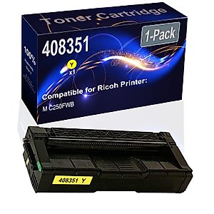 Kolasels 1-Pack (Yellow) Compatible High Yield M C250 (408351) Printer Toner Cartridge use for Ricoh M C250FWB Printers