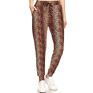 Leggings Depot JGA-S614-S Fierce Print Jogger Track Pants w/Pockets, Small