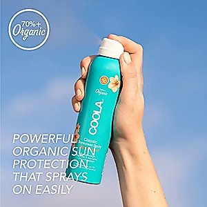 COOLA Organic Sunscreen SPF 30 Sunblock Spray, Dermatologist Tested Skin Care for Daily Protection, Vegan and Gluten Free, Tropical Coconut, 6 Fl Oz