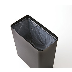 Yamazaki GB-Y BK Tower Square Trash Can, Rectangular, Black