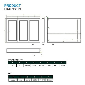 LEDMyplace 72 X 30 Inch LED Lighted Bathroom Mirror Medicine Cabinet Double Sided Mirror On/Off Switch Hector Style