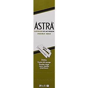 Astra Platinum Double Edge Safety Razor Blades ,100 Count (Pack of 1)