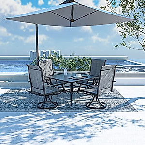 VICLLAX Patio Dining Chairs Set of 2, Textilene High Back Outdoor Swivel Chair, All Weather Outdoor Furniture for Lawn Garden