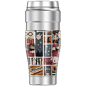 THERMOS Harry Potter Cute Chibi Pattern, STAINLESS KING Stainless Steel Travel Tumbler, Vacuum insulated & Double Wall, 16oz