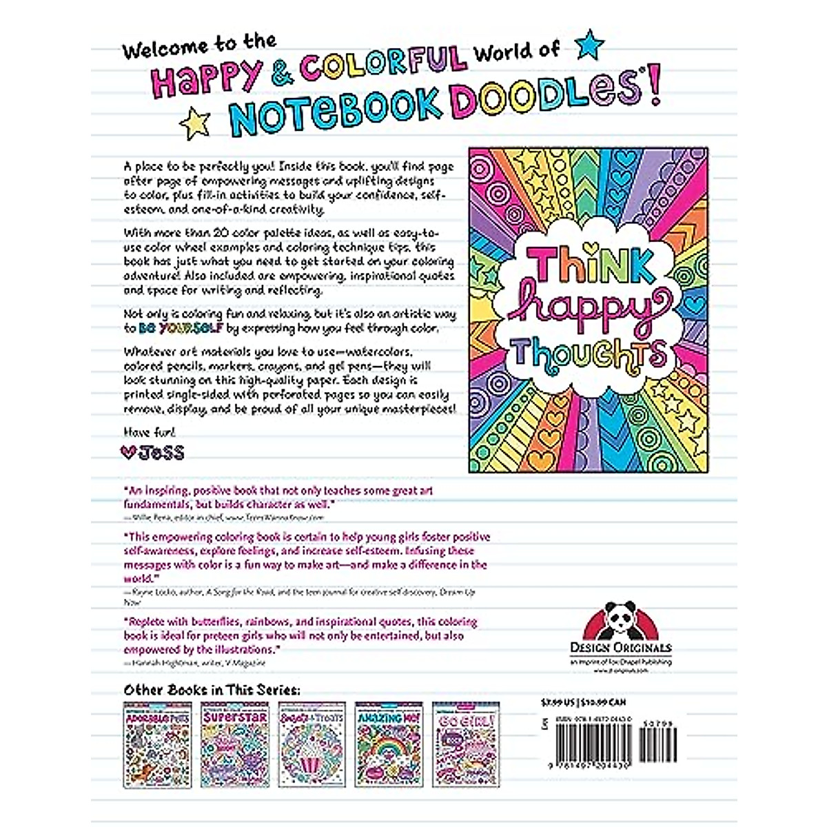 Notebook Doodles Girl Power! Coloring & Activity Book (Design Originals) 32 Inspiring, Beginner-Friendly Art Activities to Boost Confidence & Self-Esteem in Tweens, on High-Quality Perforated Paper