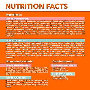 Iams Perfect Portions Indoor Adult Grain Free Wet Cat Food Pate Variety Pack, Salmon and Tuna Recipes, 2.6 oz. Easy Peel Twin-Pack Trays (12 Count, 24 Servings)