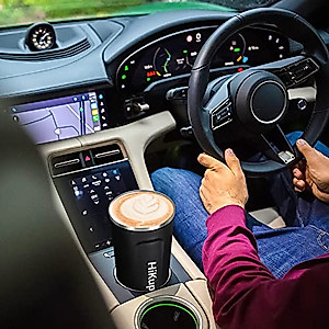 HiKupa Insulated Travel Mug with Lid, 510ml Leakproof Stainless Steel Tumbler, BPA Free, Double Walled Vacuum Coffee Mug, Thermal Cup for Hot and Cold Drinks (17oz, Pink)