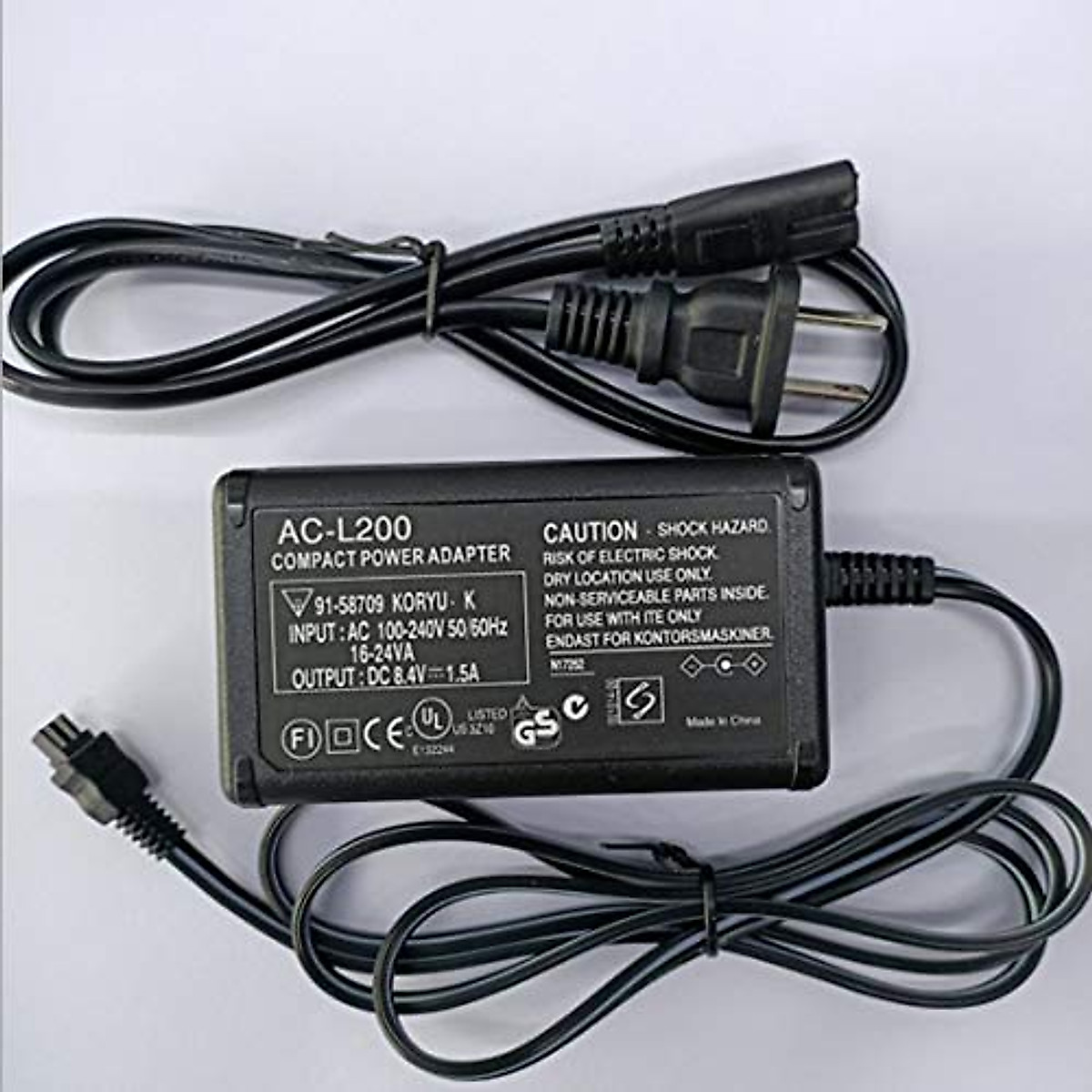 AC-L200 AC Power Adapter Charger for Sony Handycam DCR-SX40, DCR-SX41,DCR-SX44,DCR- SX45,DCR-SX60,DCR-SX63,DCR-SX65,SX83,SX85,DCR-SR42,DCR-SR45,DCR-SR46,DCR-SR47,DCR-SR68